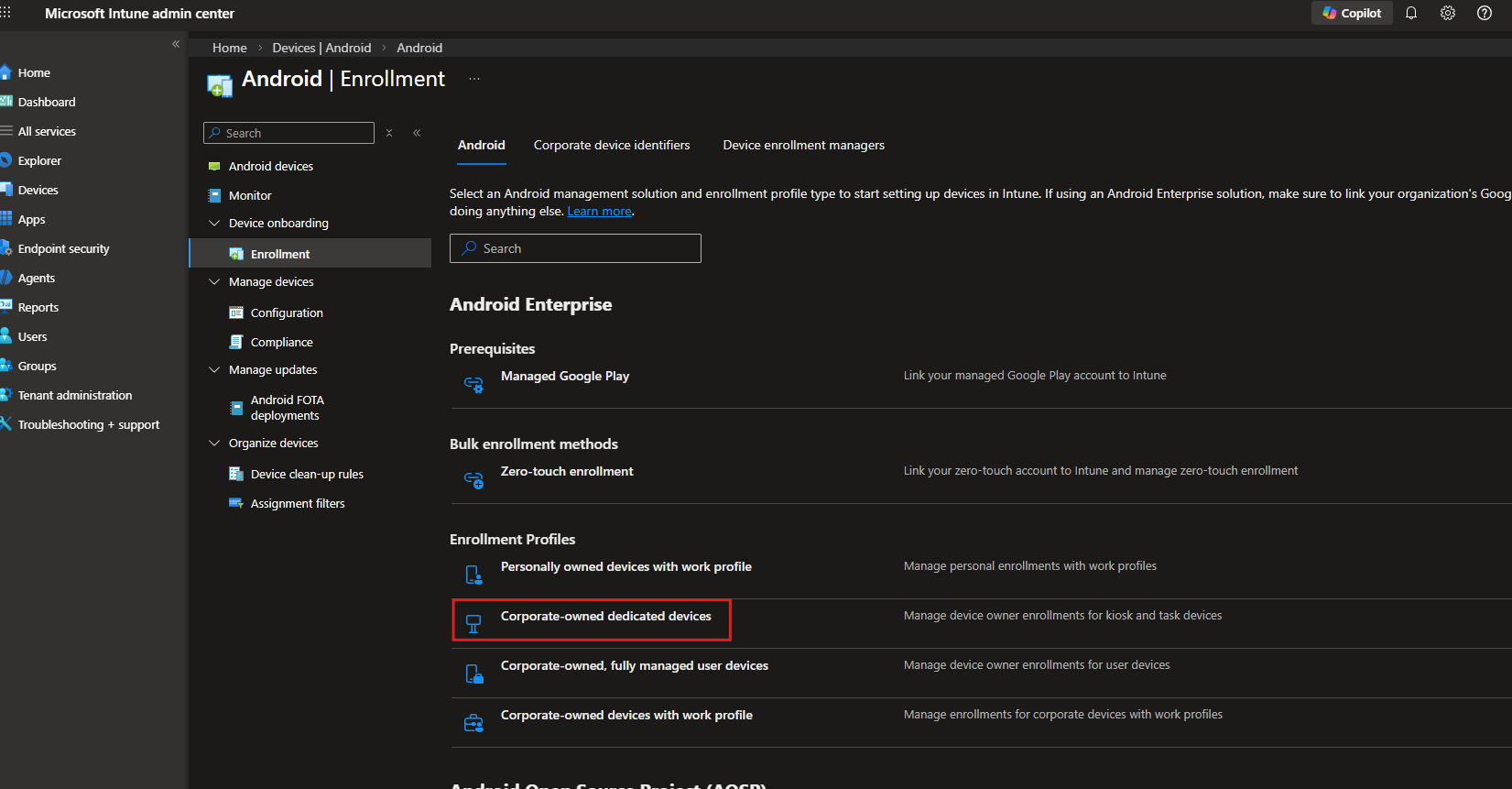 How to Configure Android Enterprise Dedicated Kiosk Devices with Intune ...