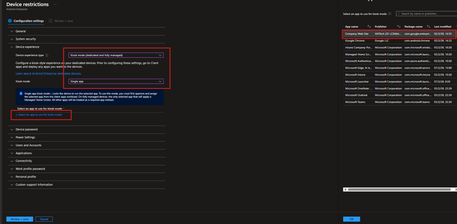 How to Configure Android Enterprise Dedicated Kiosk Devices with Intune ...
